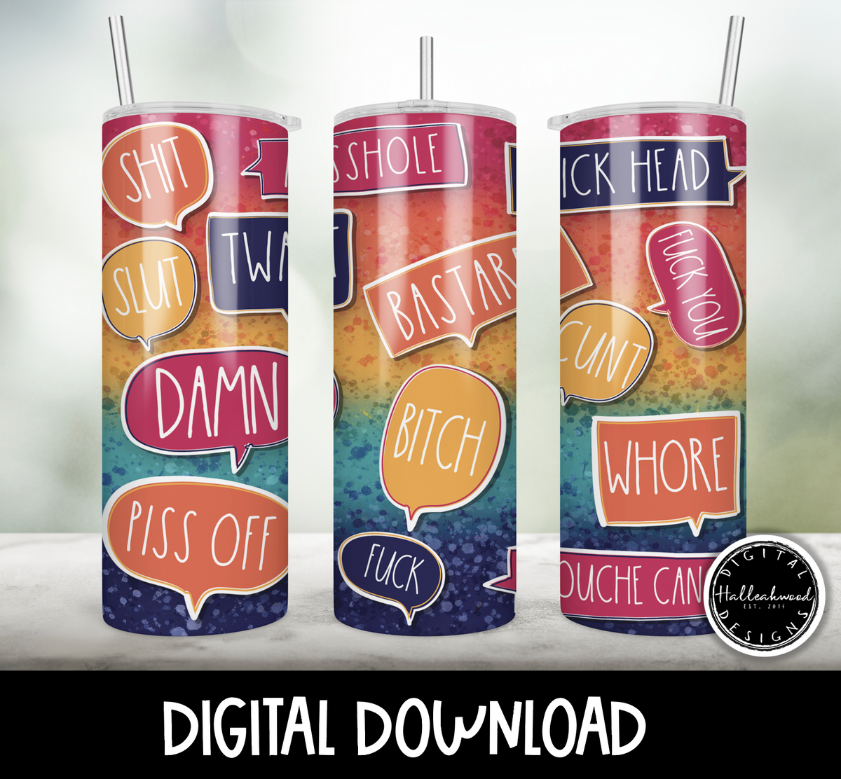 Tumbler- Cuss Word Cup – Halleahwood