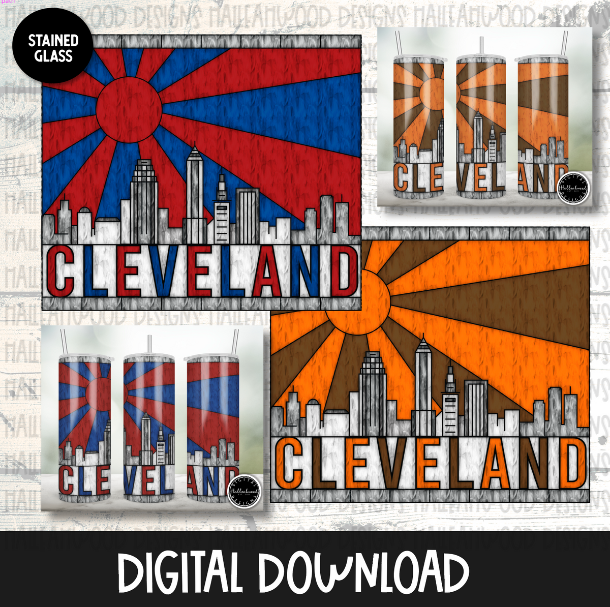 Stained Glass City Skyline Cleveland – Halleahwood