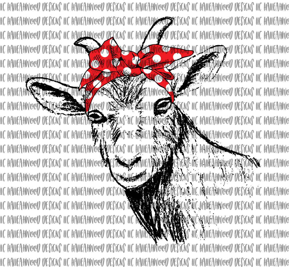 Goat with Bandana – Halleahwood