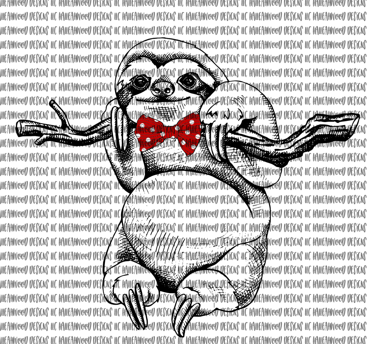 Sloth with Bow Tie – Halleahwood